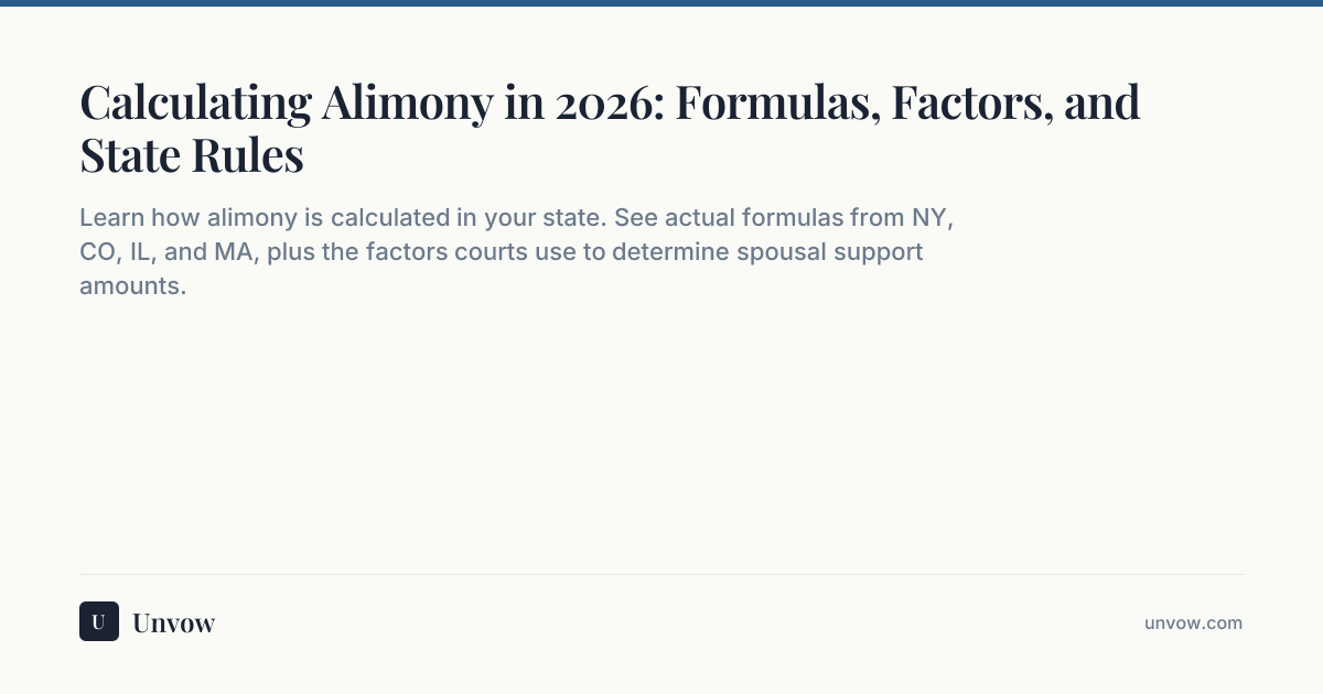 Calculating Alimony in 2026: Formulas, Factors, and State Rules | Unvow