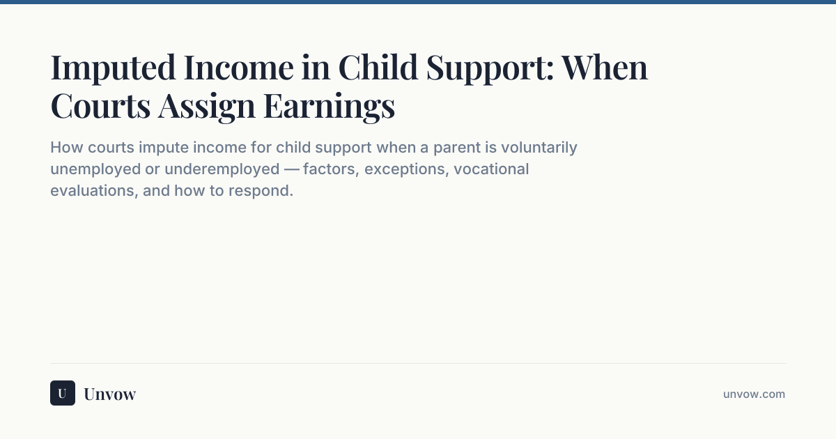 Imputed Income in Child Support: When Courts Assign Earnings | Unvow